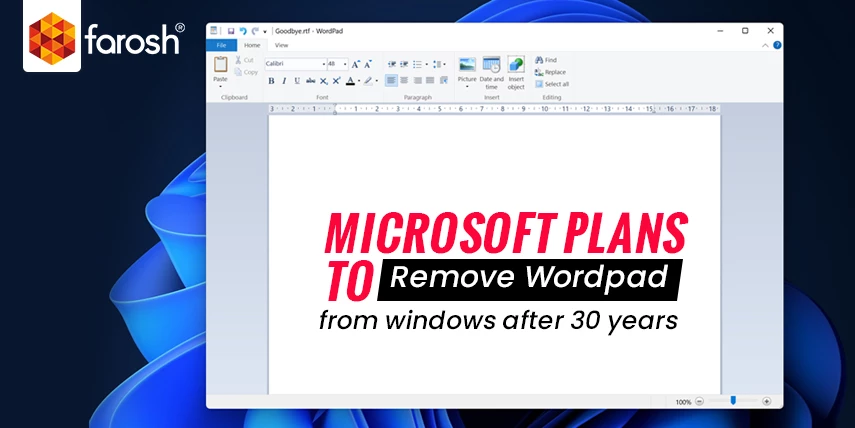 Microsoft plans to remove Wordpad from windows after 30 years